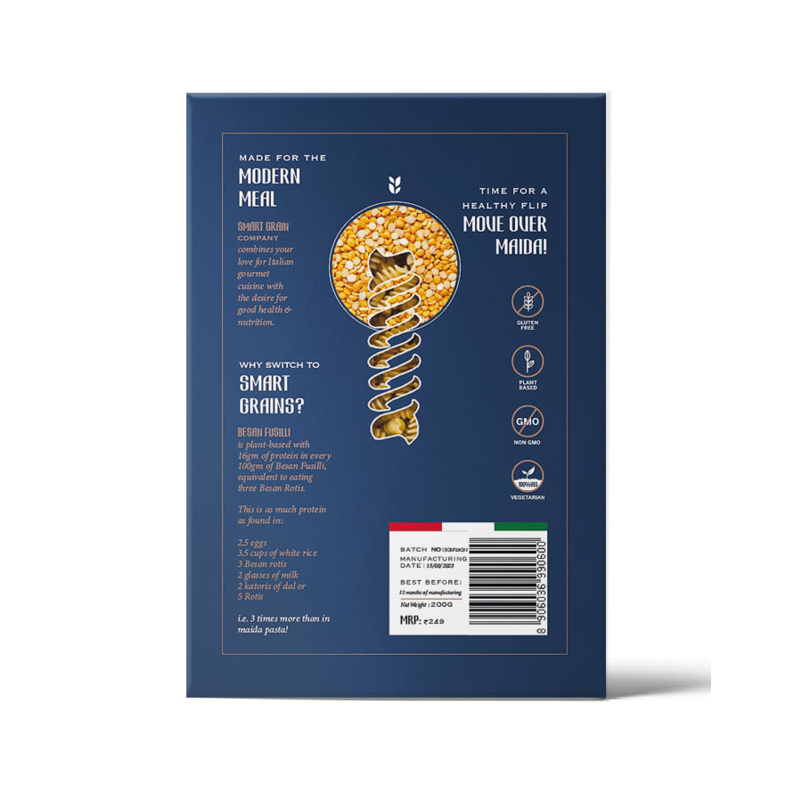 Besan/ Gram Flour Fusilli Pasta (Gluten Free) - Smart Grain – Fresh Aisle