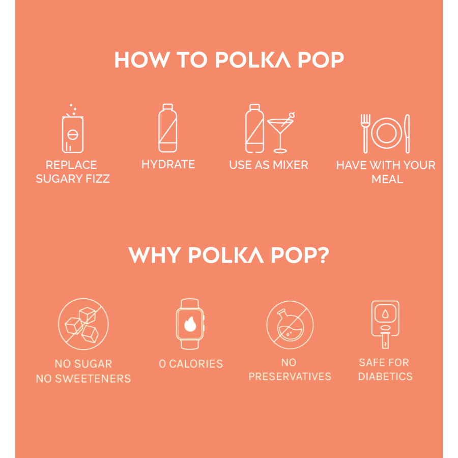 Peach Sparkling Water - Polka Pop - Fresh Aisle – Fresh Aisle