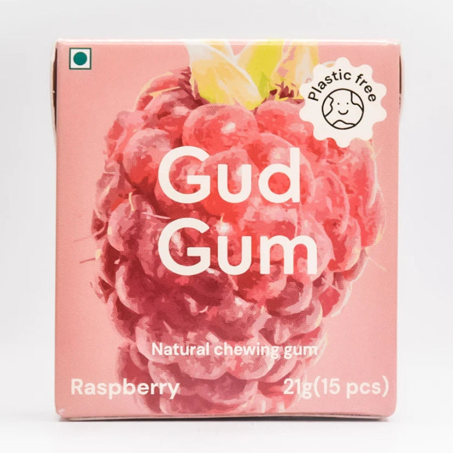 Raspberry Flavour Chewing Gum (Natural Plastic Free) - Gud – Fresh Aisle